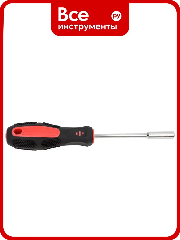 Отвертка адаптер Strong стп-940 для бит 1/4, прямая рукоять из двухкомпонентного материала, красно‑черный цвет
