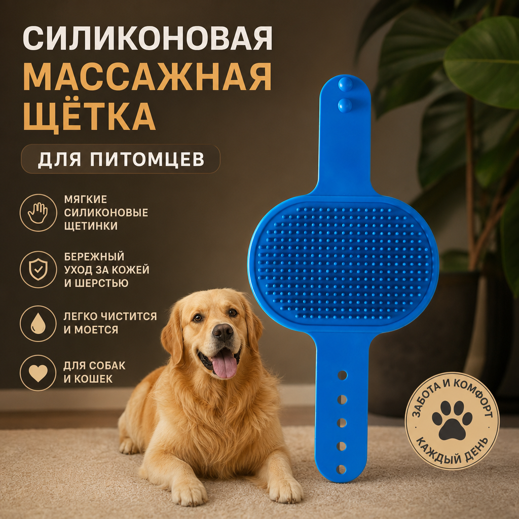 Профессиональная щетка для груминга питомцев, комфортный, легко чистить, самоочищающаяся, для густой шерсти