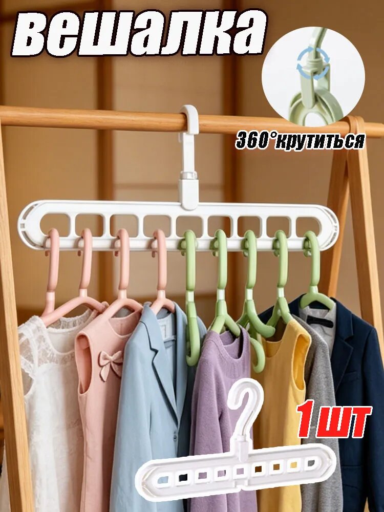 Вешалка плечики 1 шт пластик белый
