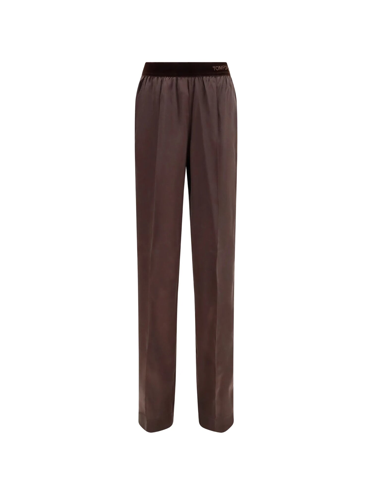 Брюки Tom Ford Logo-waistband silk trousers