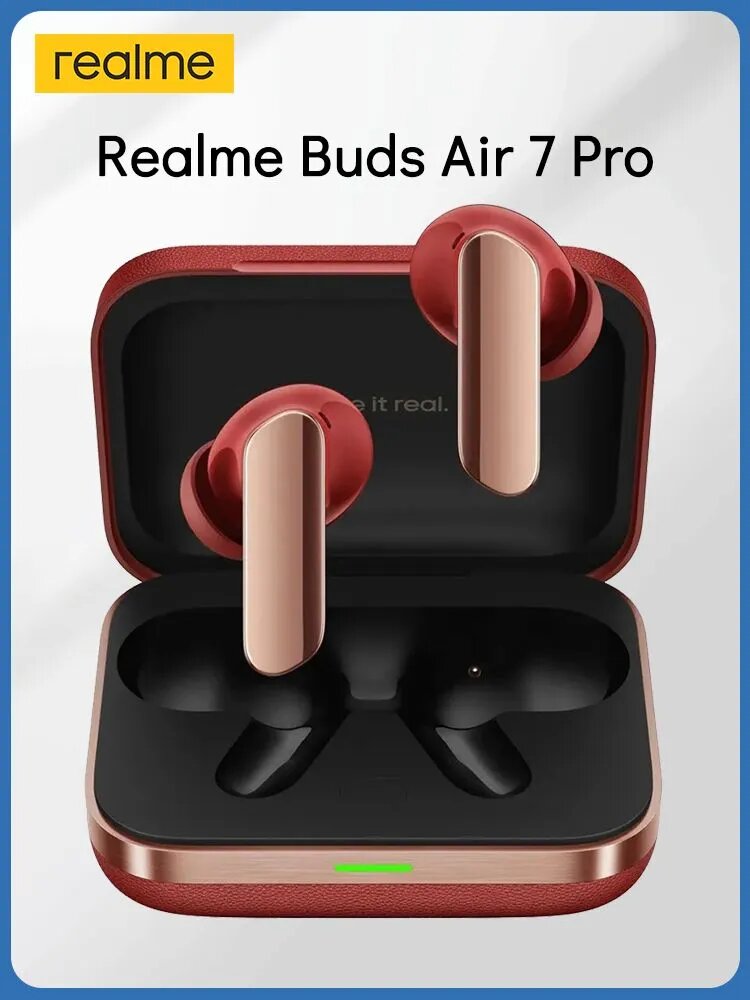 Realme Наушники беспроводные с микрофоном realme Buds Air 7 Pro, Bluetooth, USB Type-C, красный