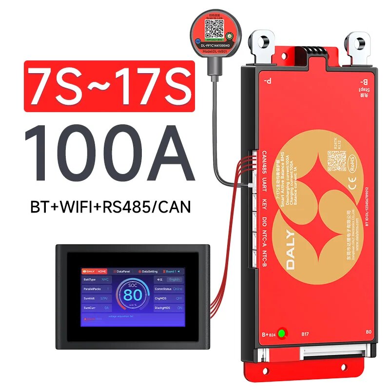 DALY Smart BMS LiFePo4 4S-16S 100-500A с активным балансировкой 1A