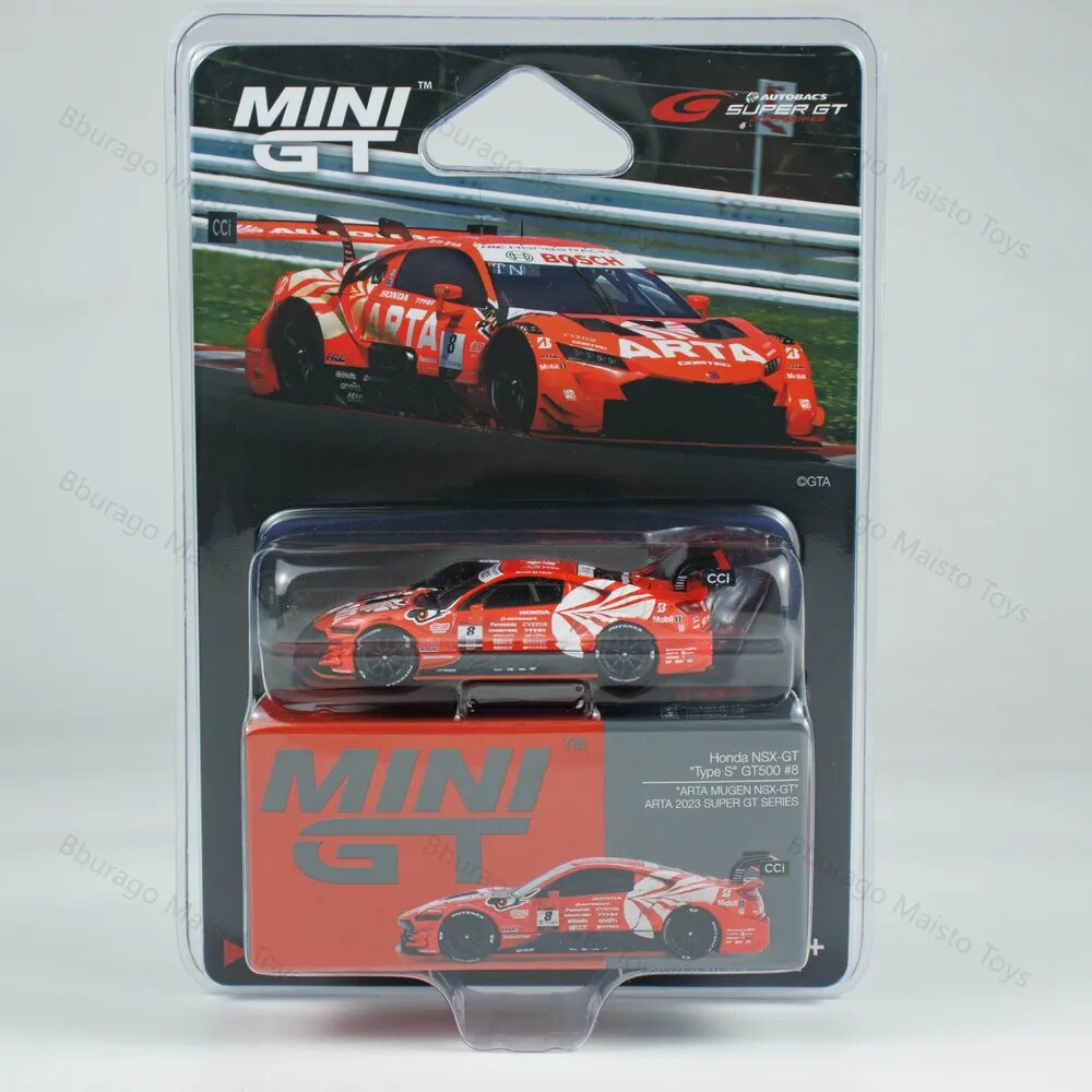 MINIGT 1:64 Honda NSX-GT Type S GT500 #8 2023 "ARTA MUGEN NSX-GT " ARTA 2023 SUPER GT Series отлитая под давлением модель гоночного автомобиля Игрушки