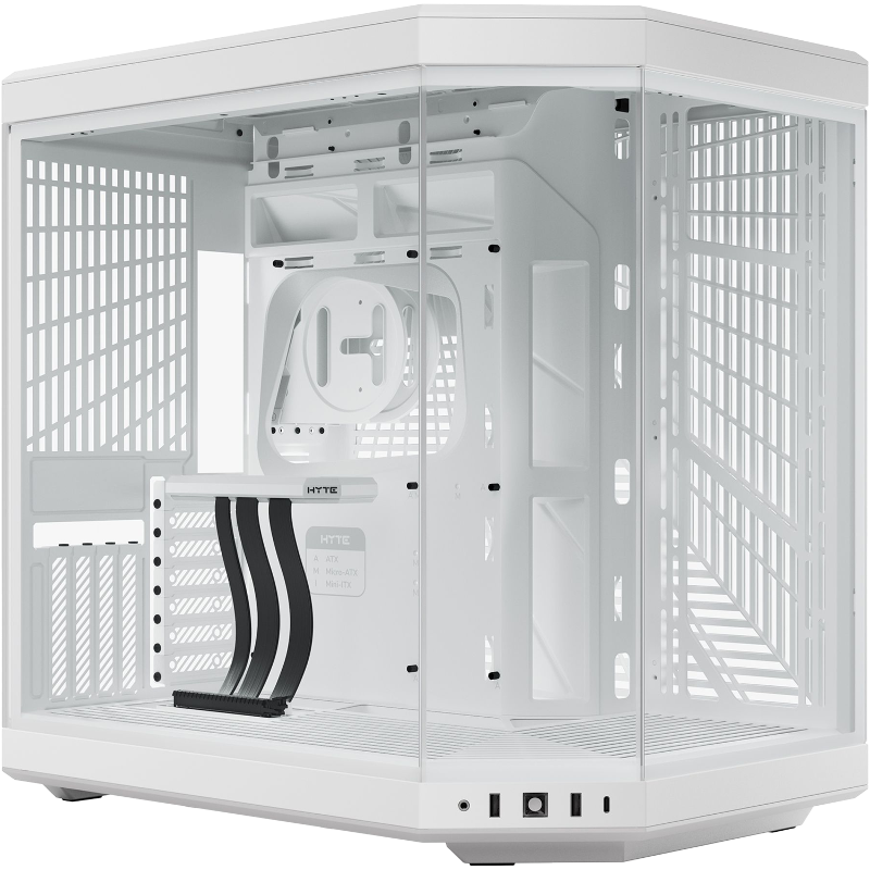 Корпус без блока Case HYTE Y70, Midi-Tower, TG, no fans, 2xUSB-A 3.2, 1xUSB Type-C, E-ATX, ATX, mATX, mITX Snow White CS-HYTE-Y70-WW