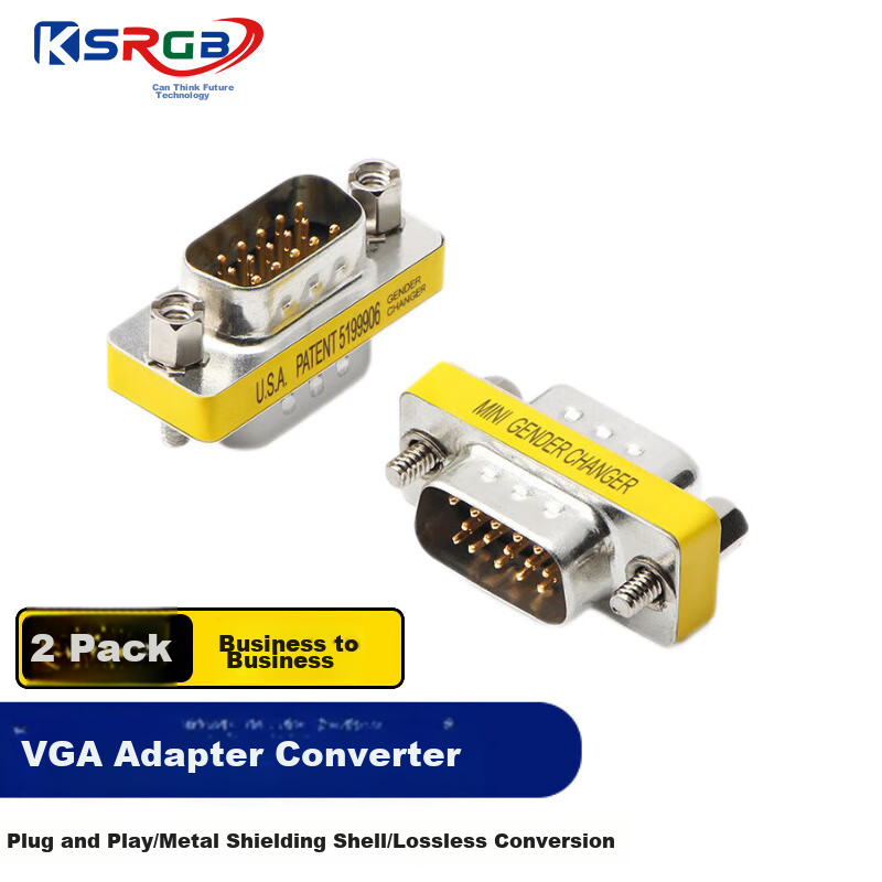 KSRGB VGA мужской к мужскому кабель-конвертер для ноутбука монитора компьютера 2 шт Модель：VGA мужской к мужскому