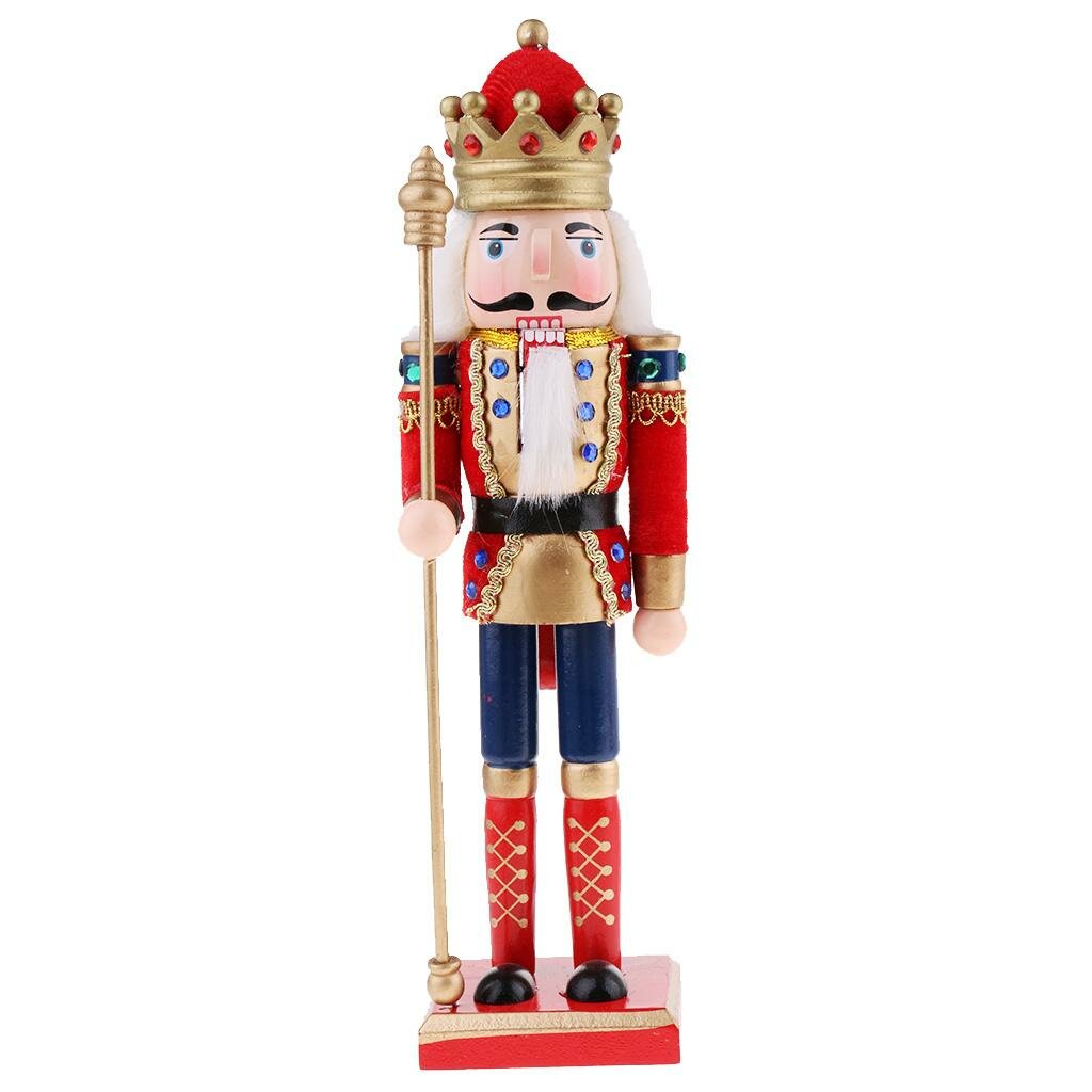 Деревянная фигурка Щелкунчика, солдатика, 30 см, модель куклы, игрушка для домашнего декора, красная.