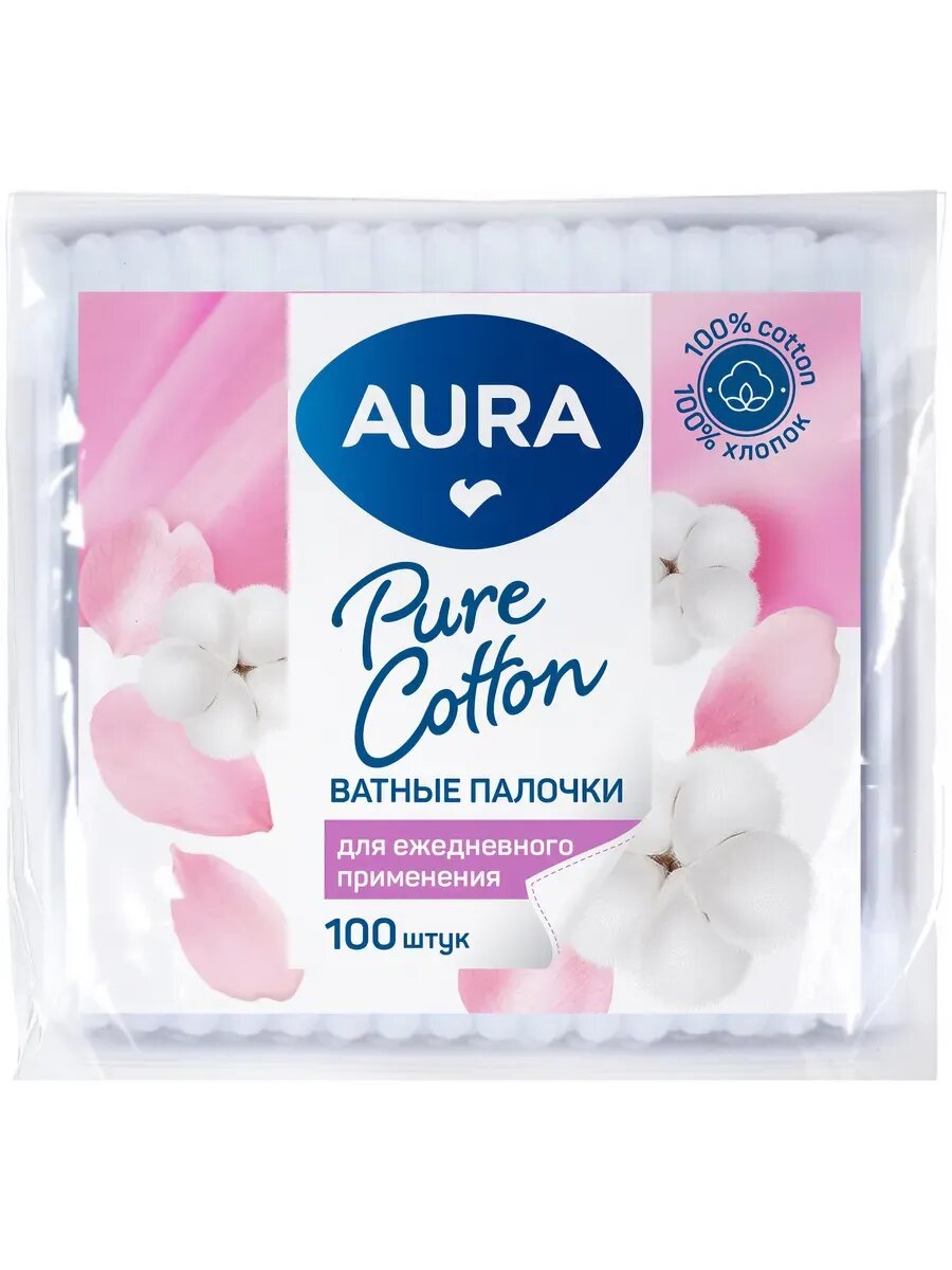 Ватные палочки Pure Cotton, пакет, 100 шт