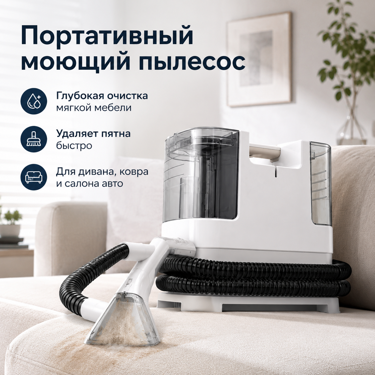 YILI Бытовой пылесос Многофункциональный моющий пылесос, XCQ-YLW6318, белый, 1200 Вт, высокая мощность, белый