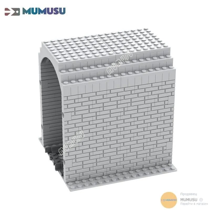 Конструктор пластиковый MUMUSU, Строительный блок Город Поезд, Серый, 14+