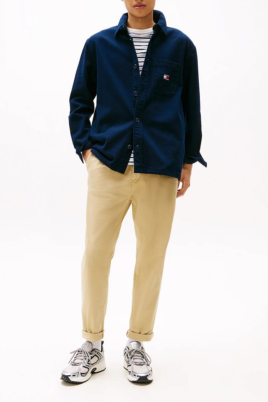 Рубашка Tommy Jeans, размер 46, синий — фото 1