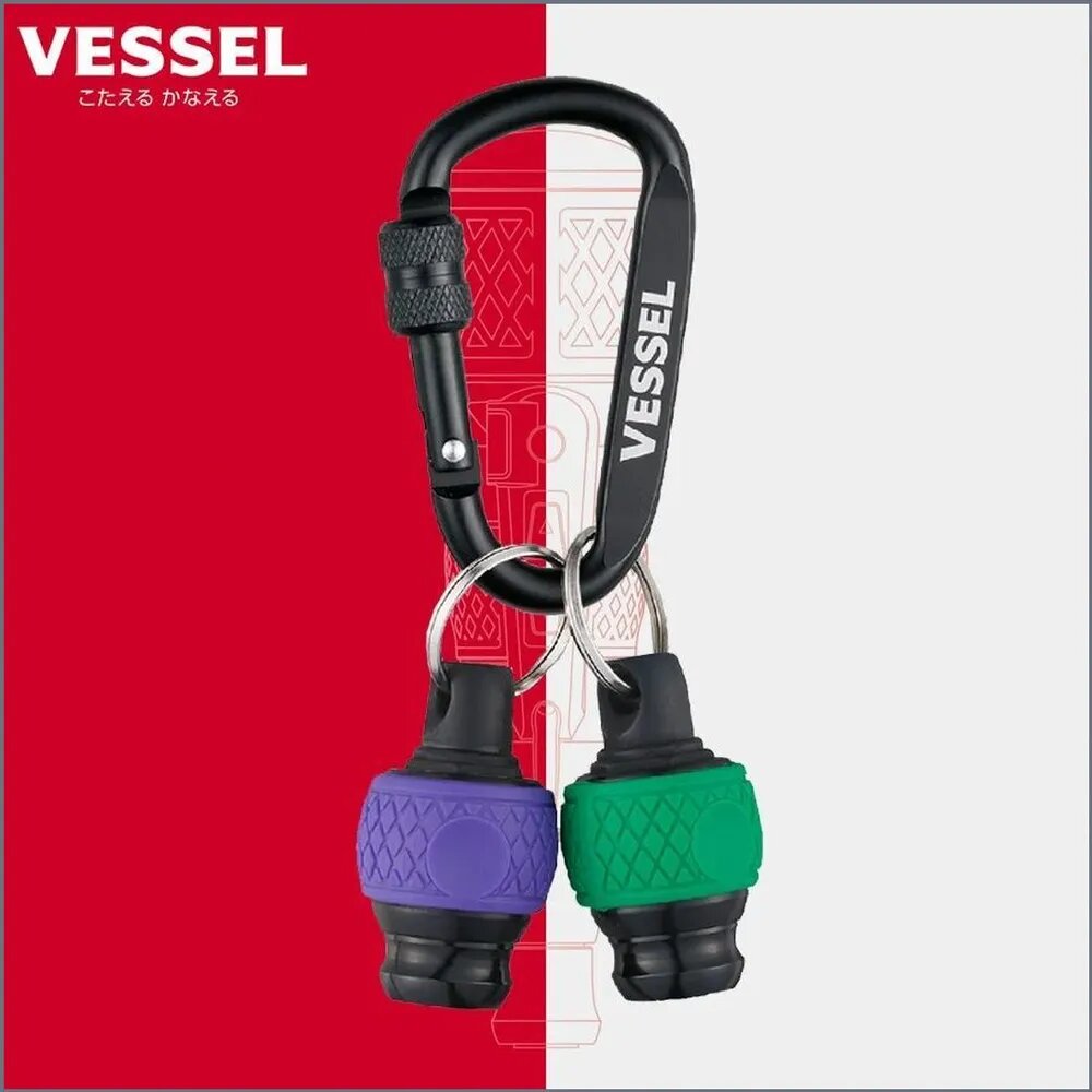 VESSEL, Набор держателей бит для отверток, шестигранный хвостовик 1/4, кейс для хранения торцевых головок крепежа, аксессуары для инструментов, набор из 2 частей, QB-22K2GV/2RY