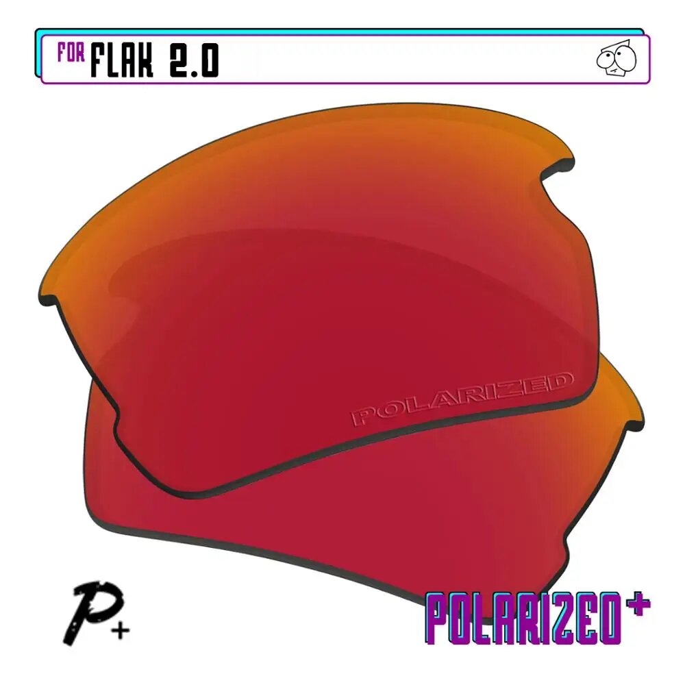 EZReplace Поляризованные линзы для Oakley Flak 2.0 Red P Plus