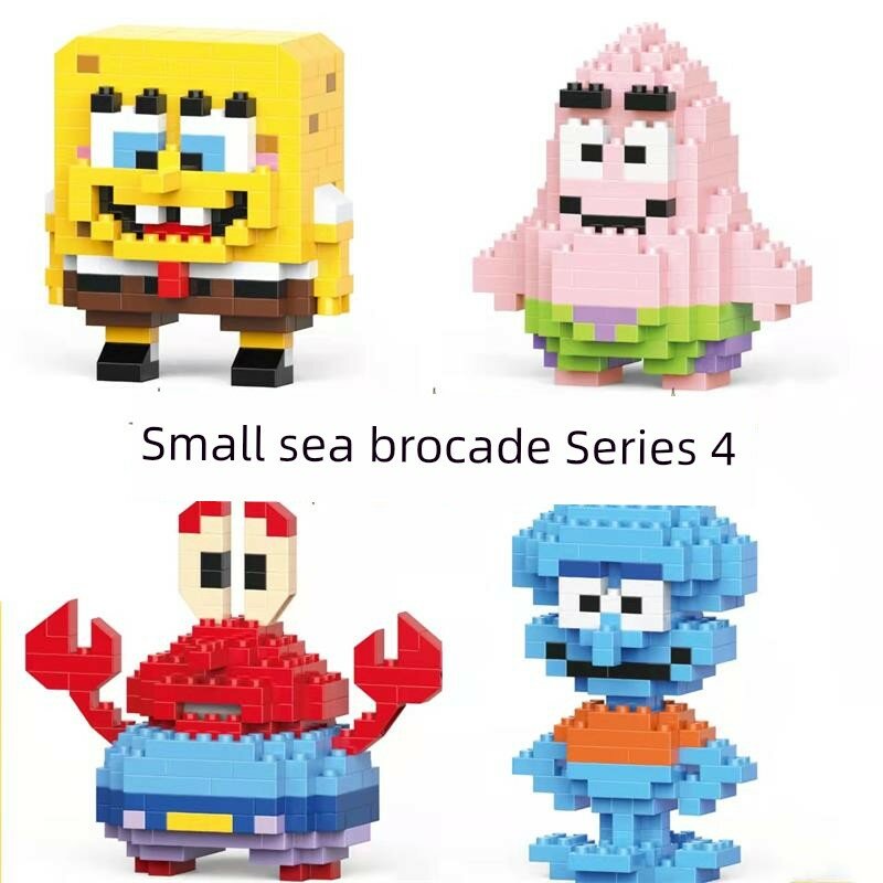 Набор из 4 мини-фигурок серии Didi Ni Sponge 43-46, мультяшная популярная коллекция, милые украшения для стола