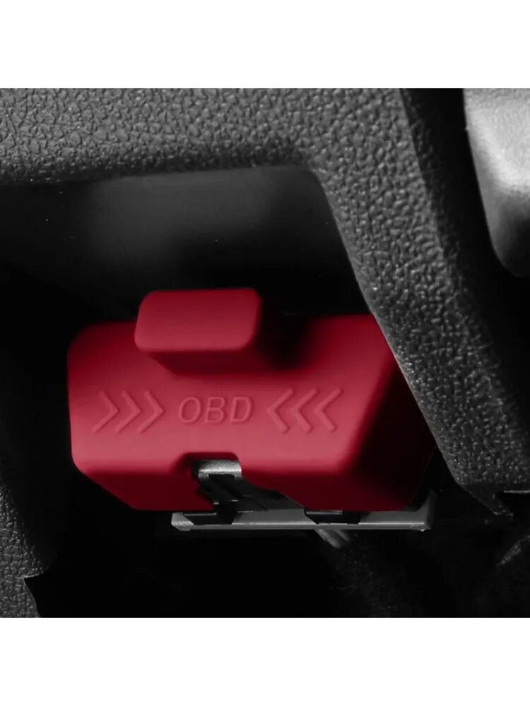 Защитный силиконовый чехол для диагностического разъёма OBD, вулканический красный
