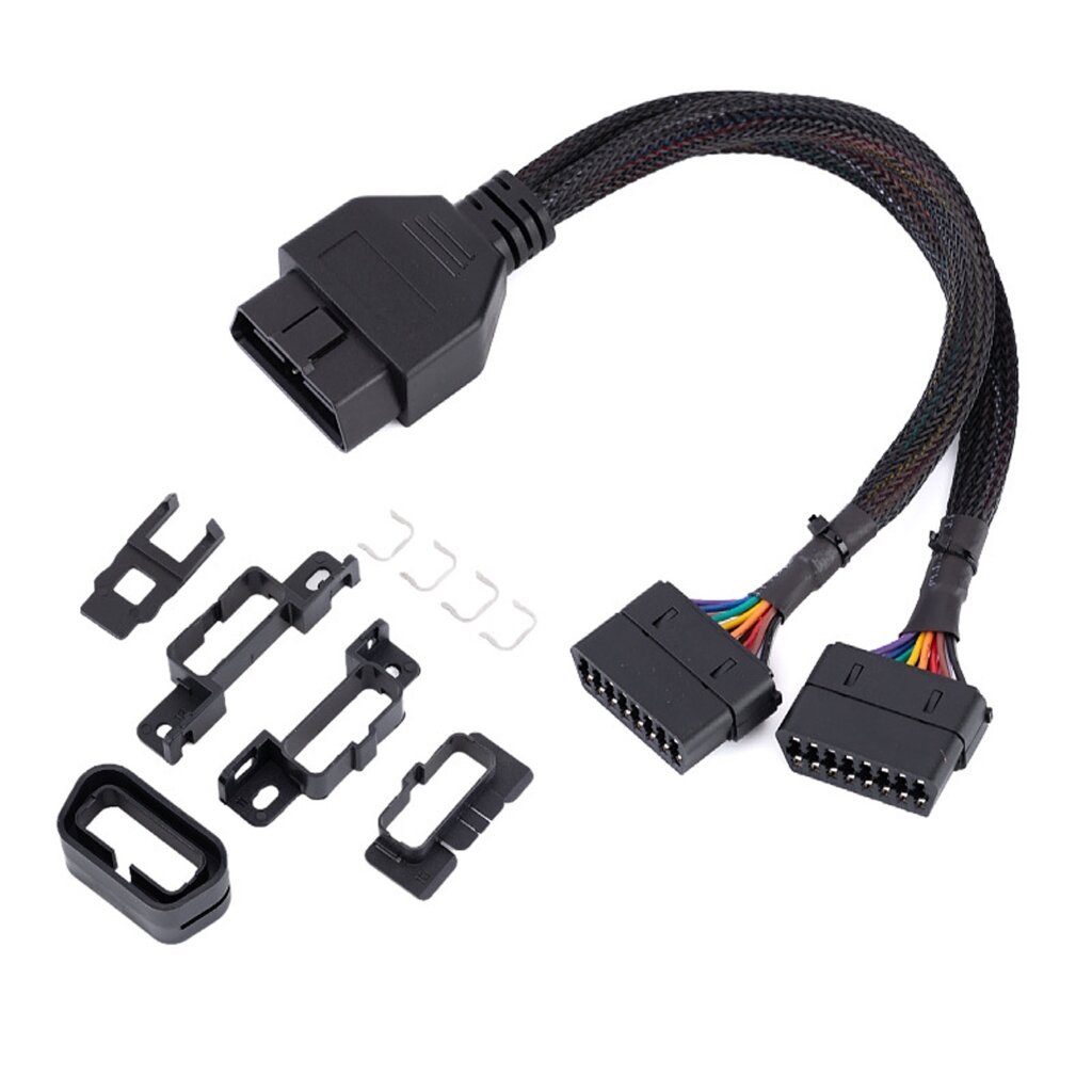 Автомобильный удлинительный кабель OBD «один-два» OBD2-сплиттер Y-образный адаптер с плоской полосой