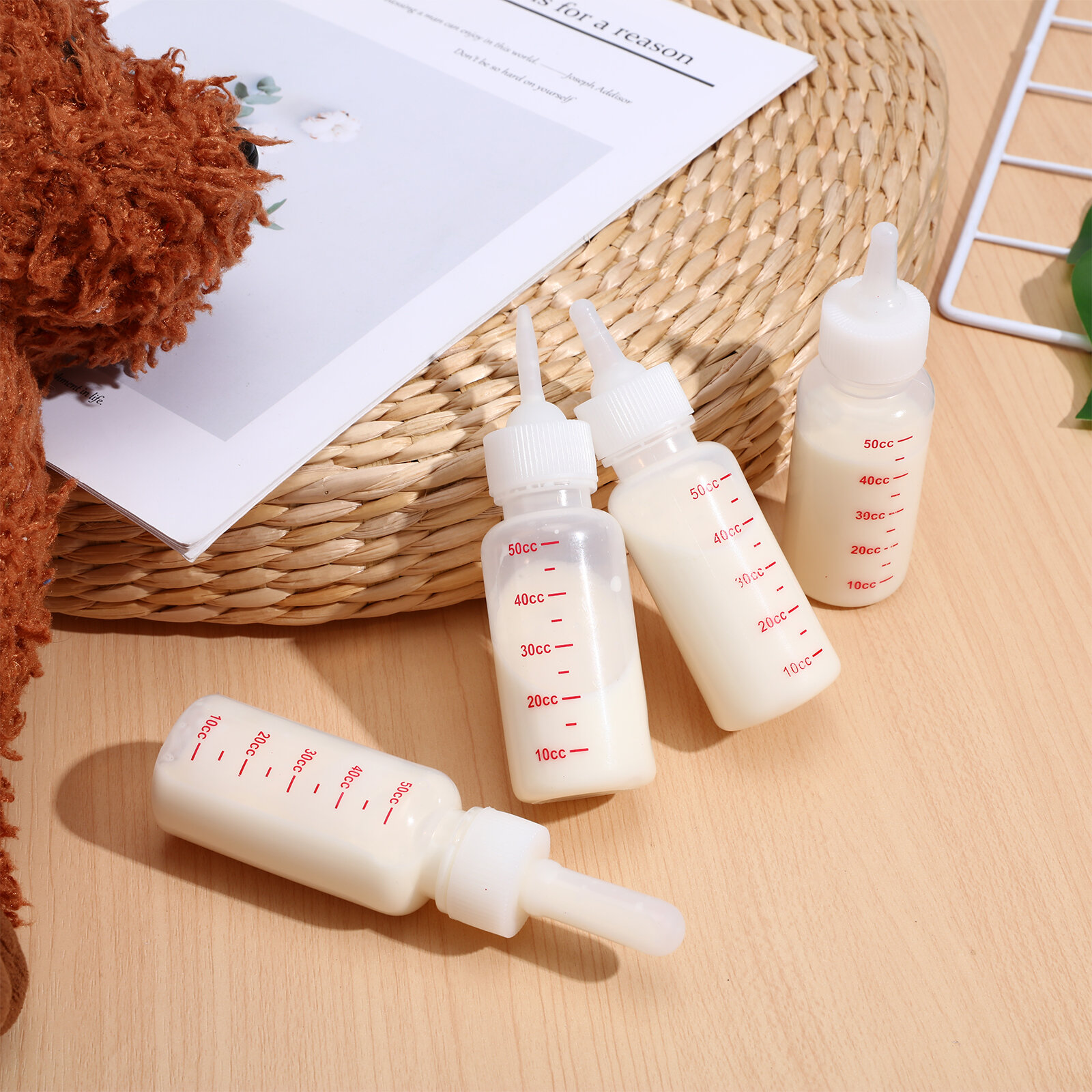 Прactical Pet Nurser Bottle Для Маленьких Животных 4 Шт 50Ml 13.50X3.80X3.80Cm