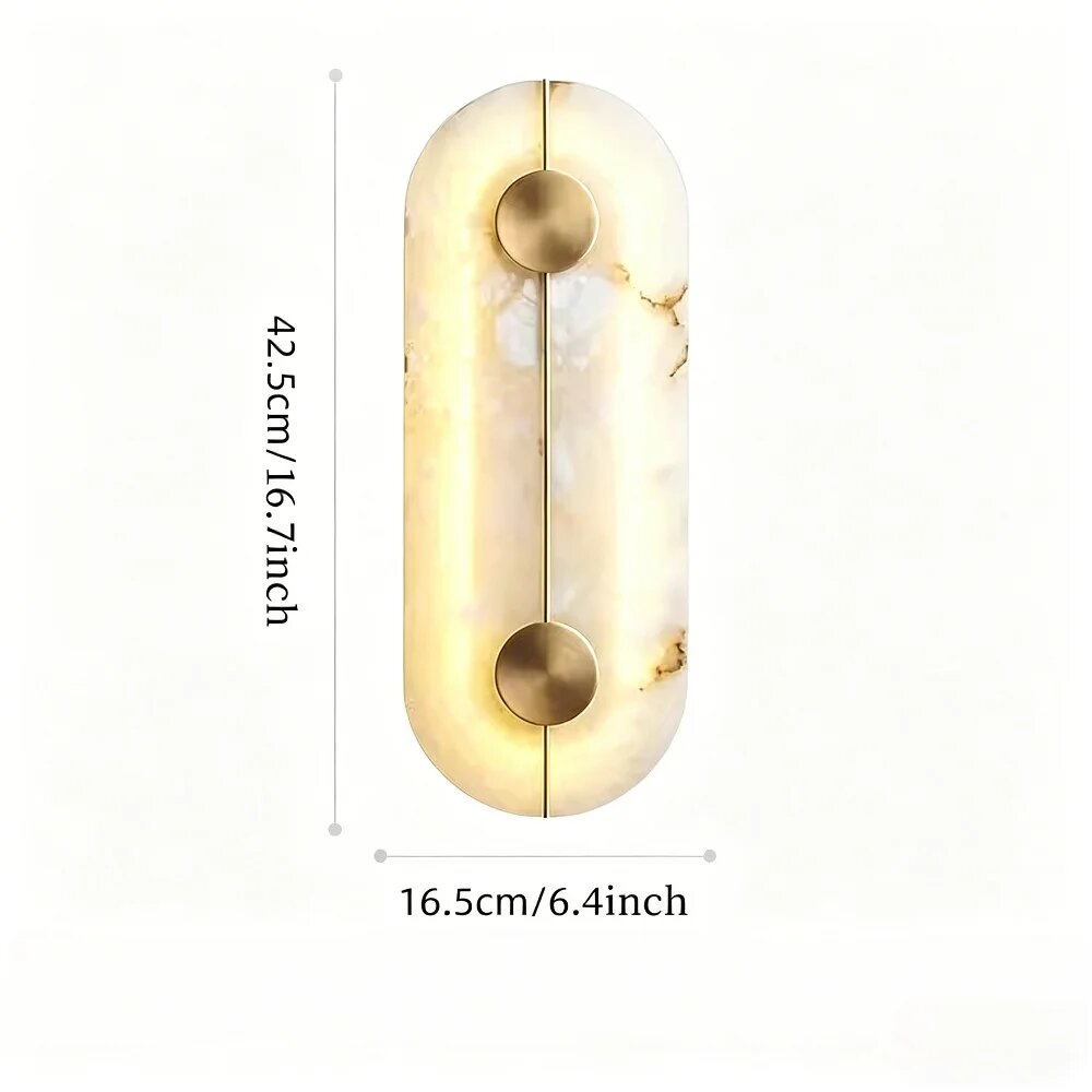 Настенный светильник YQCHEZI из мрамора Warm White (2700-3500K), Gold 42.5cm