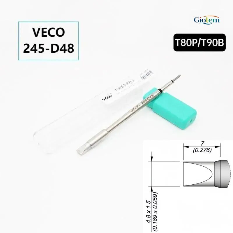 VECO Бессвинцовое паяльное жало C245-D48 Совместимая рукоятка сварочного сопла C245, быстрый нагрев, 1 предметов