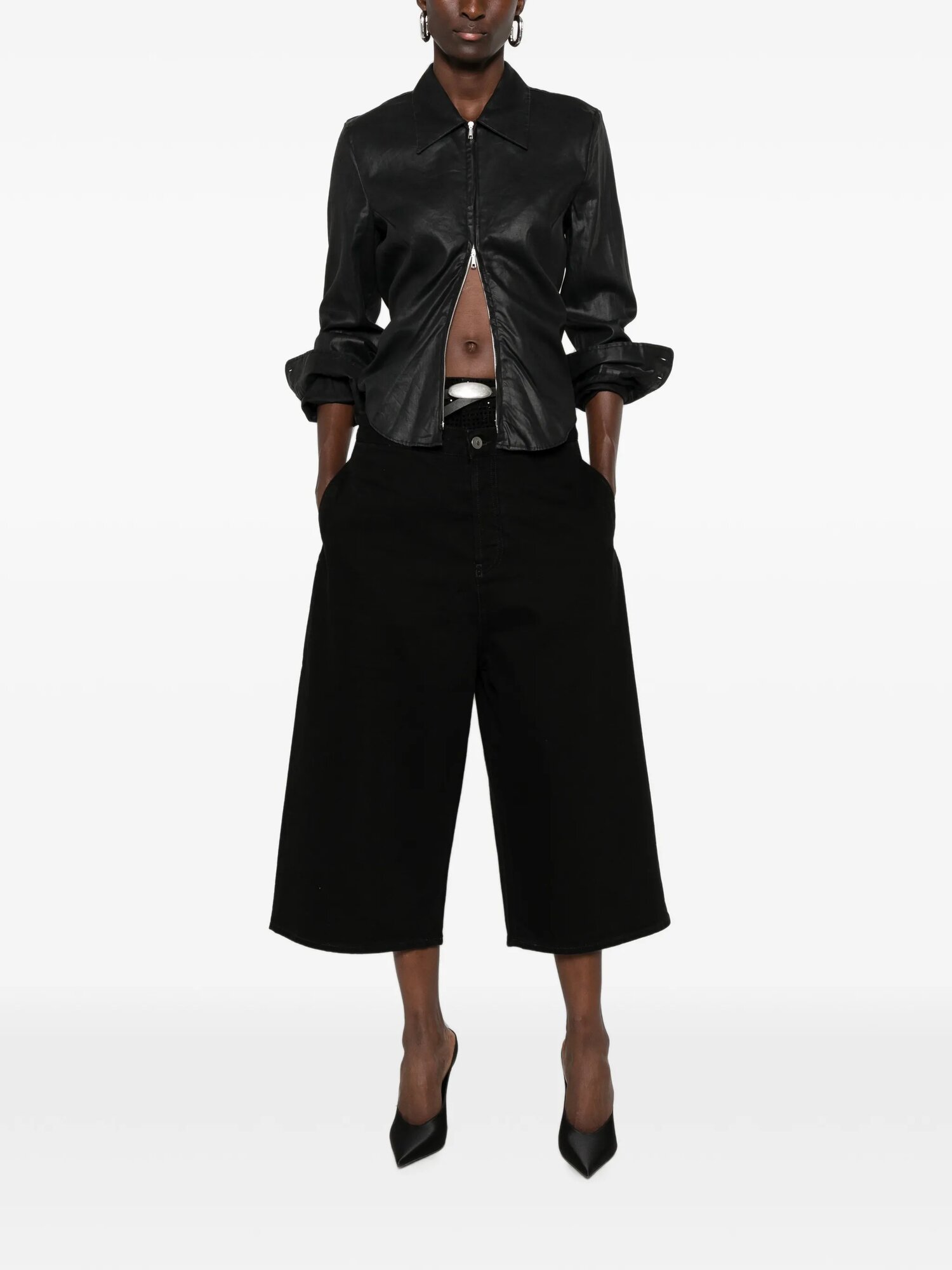 Джинсы The Attico Wide-leg cropped jeans, размер 26 — фото 1