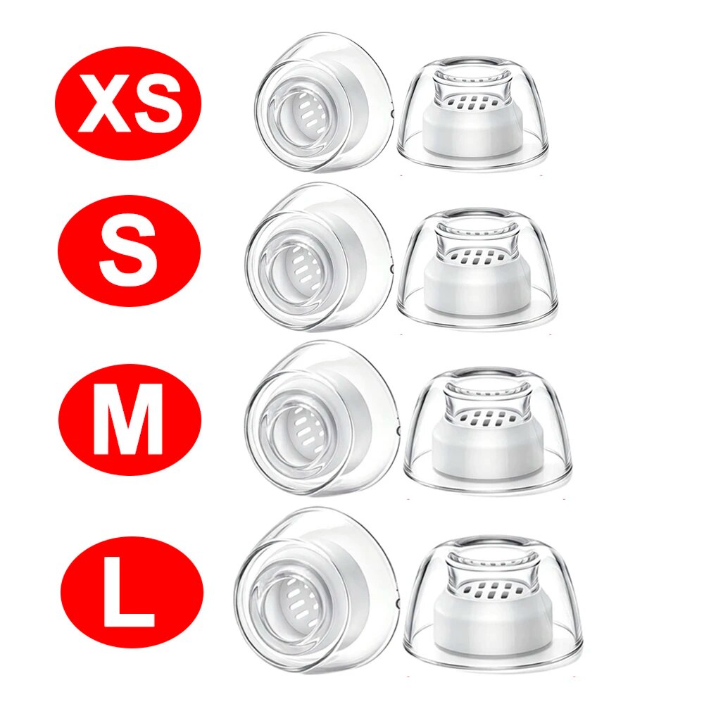 Силиконовые амбушюры для Huawei Freebuds Pro 5/4/3/2 BAPPSUS 4Pairs, White - XS S M L