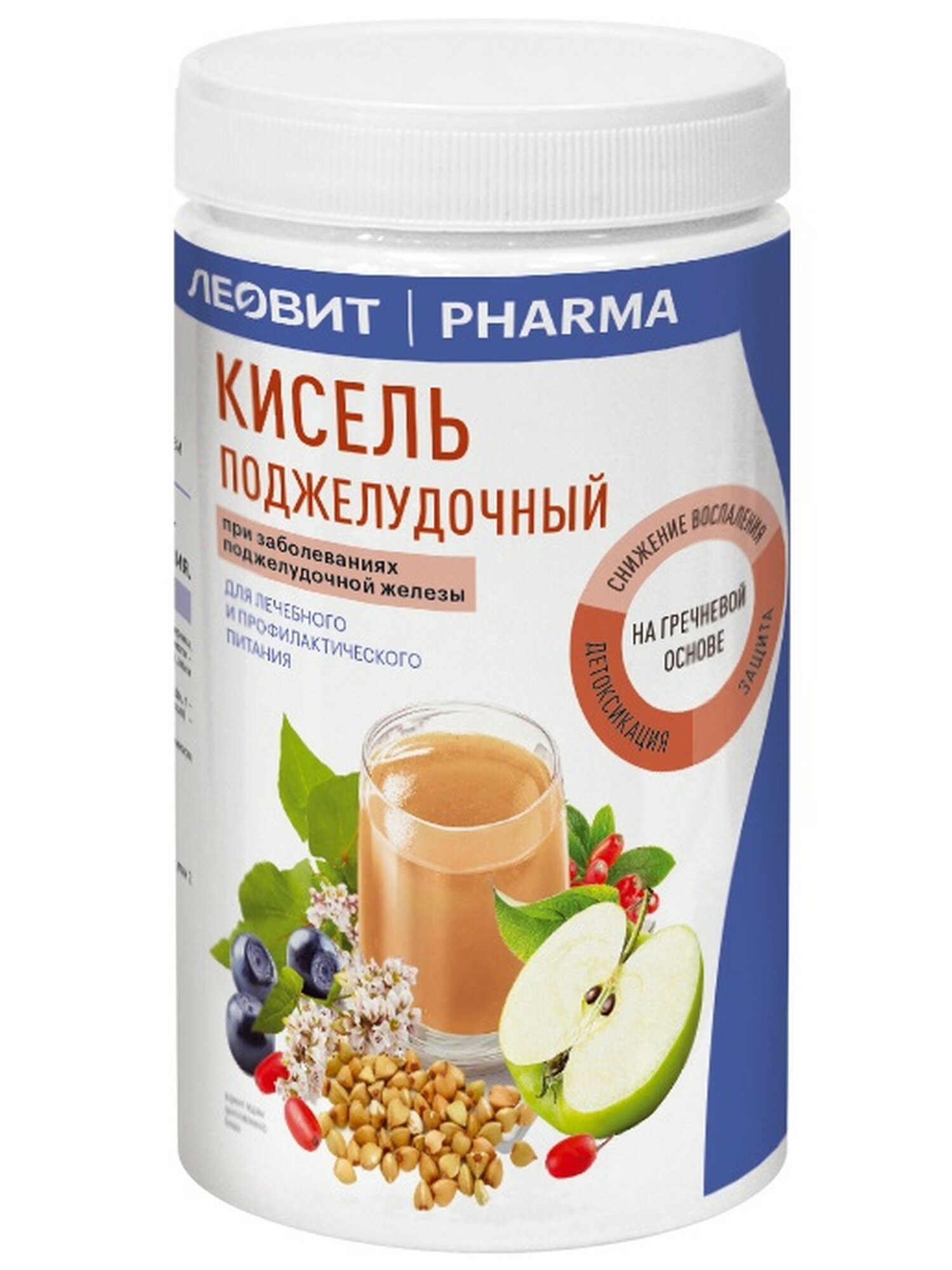 Леовит PHARMA кисель поджелудочный 400,0 банка — Смесь сухая для приготовления напитка 400,0 грамм в банке.