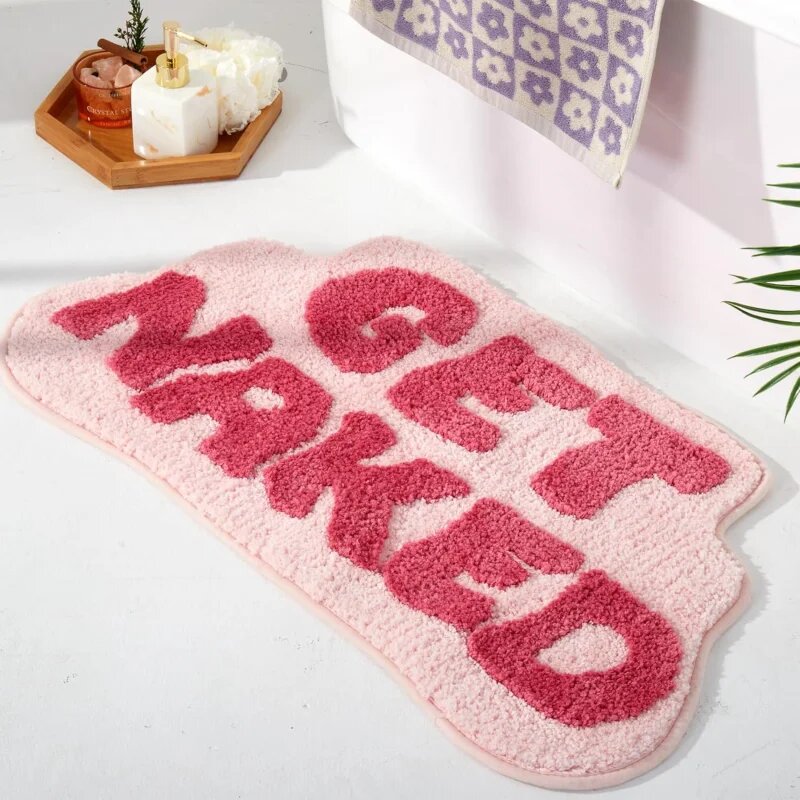 Коврик VIKAMA Fun Anti-Slip «GET NAKED» Розовый, 40x60cm 16x24inch, FYR-1