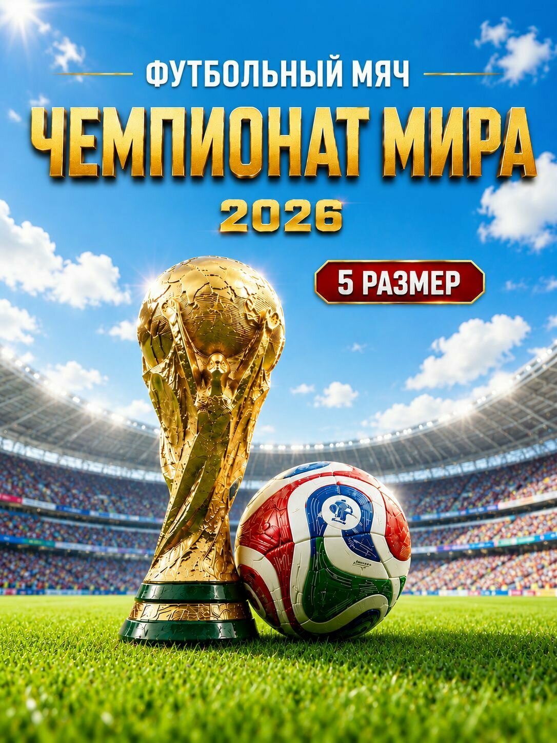Мяч футбольный размер 5/чемпионат мира 2026