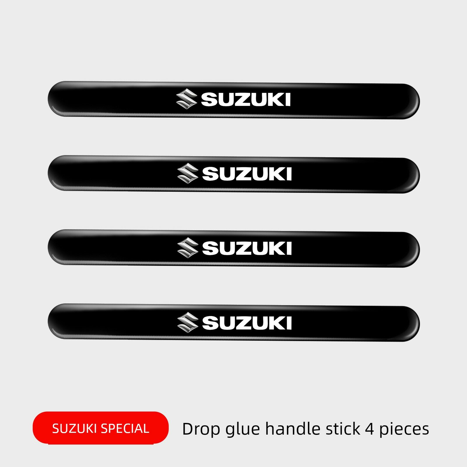 Защитная пленка от царапин с логотипом Suzuki, черная основа, 4 шт. для бампера двери автомобиля