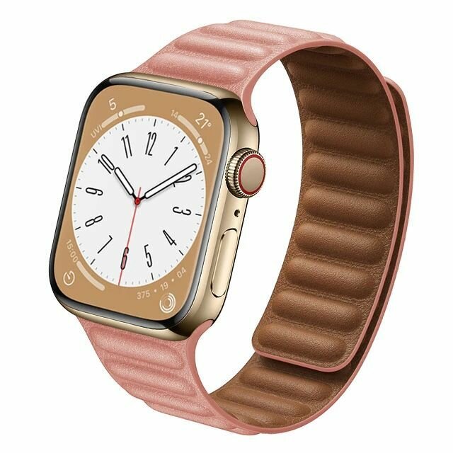 Ремешок для Apple Watch 38 / 40 / 41 mm Магнитный EcoLeather Link Pink