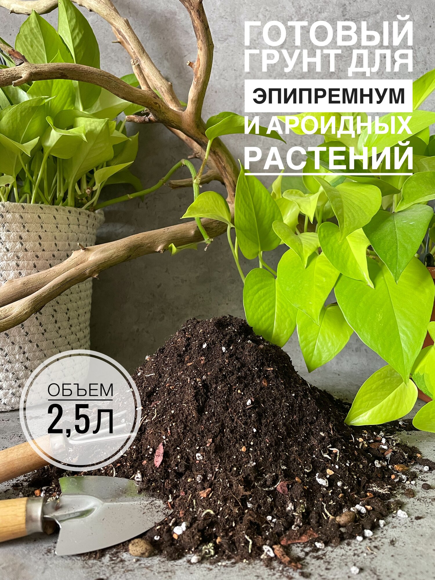 Премиум грунт для Эпипремнума и ароидных 2,5л с биогумусом Terracotta Plants