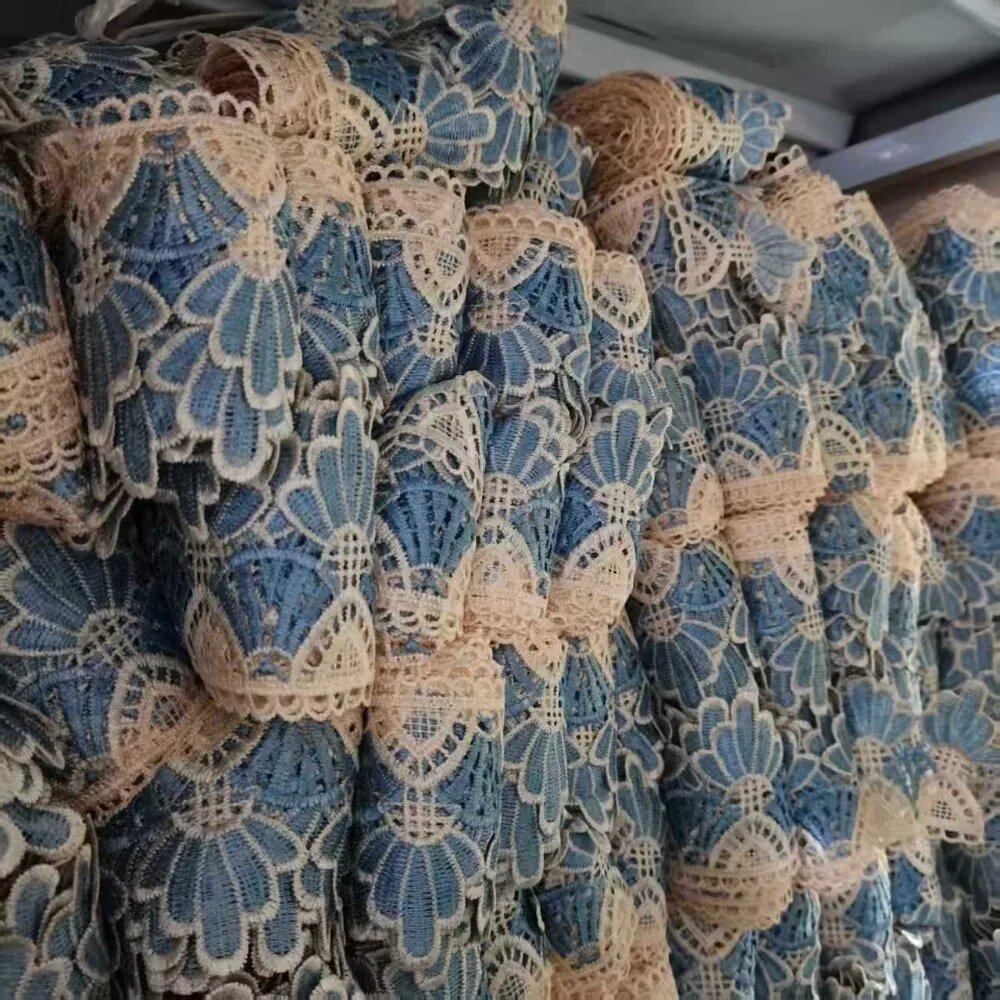 Полиэстеровые ленты с рисунком кактусов 14 ярдов Синий, Blue