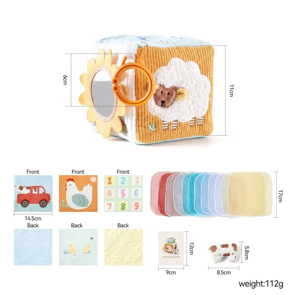 Развивающий сенсорный кубик для малышей set1