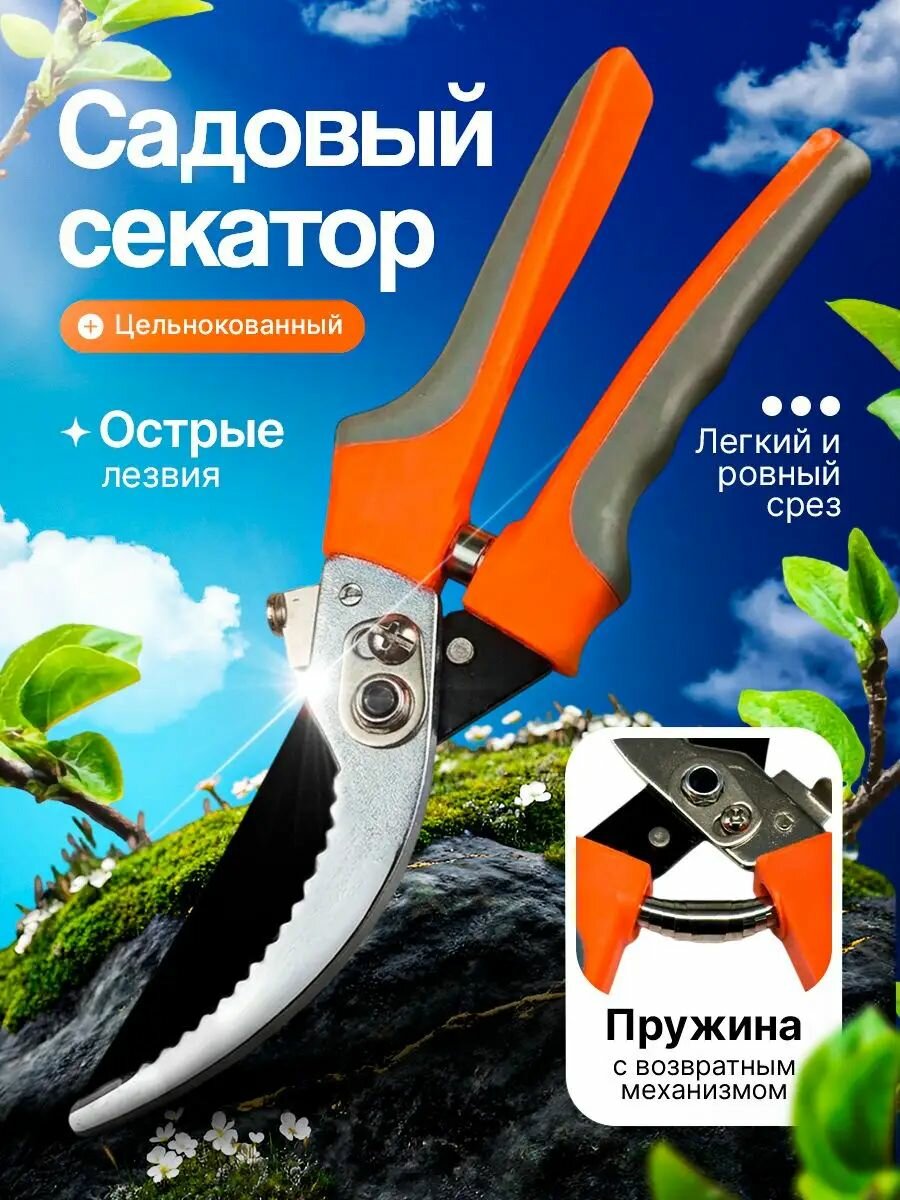 Секатор крупный садовый профессиональный
