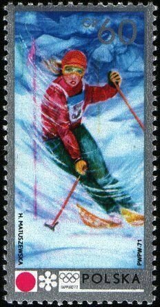 (1972-003) Марка Польша "Слалом" Зимние Олимпийские Игры 1972, Саппоро II