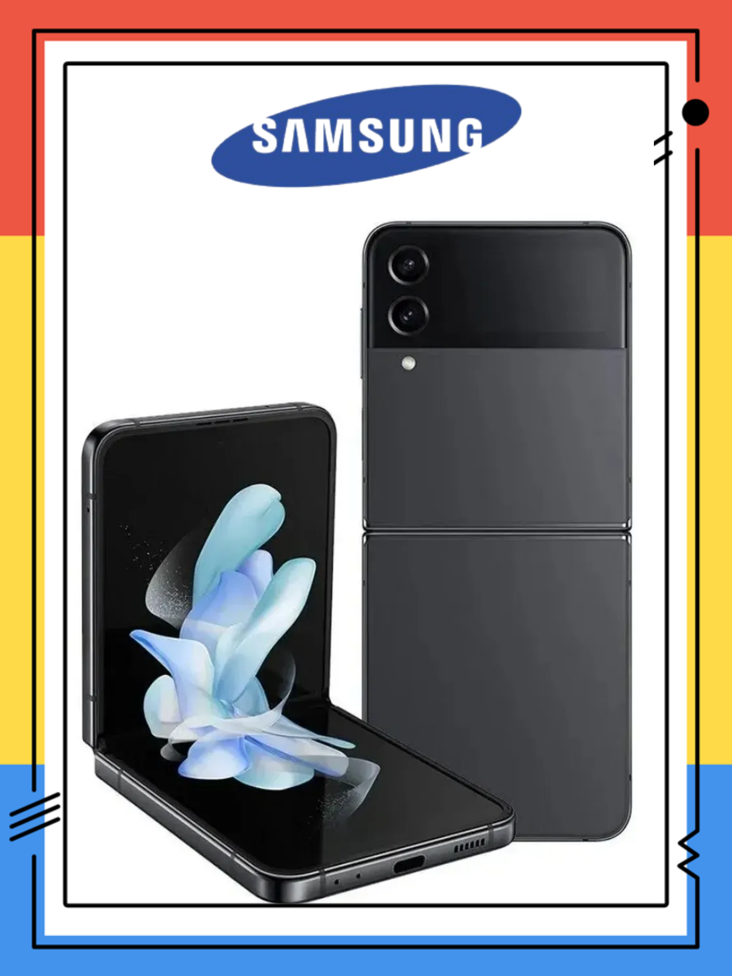 Samsung Смартфон Galaxy Z Flip 4 Global 8/256 ГБ, черный，NFC