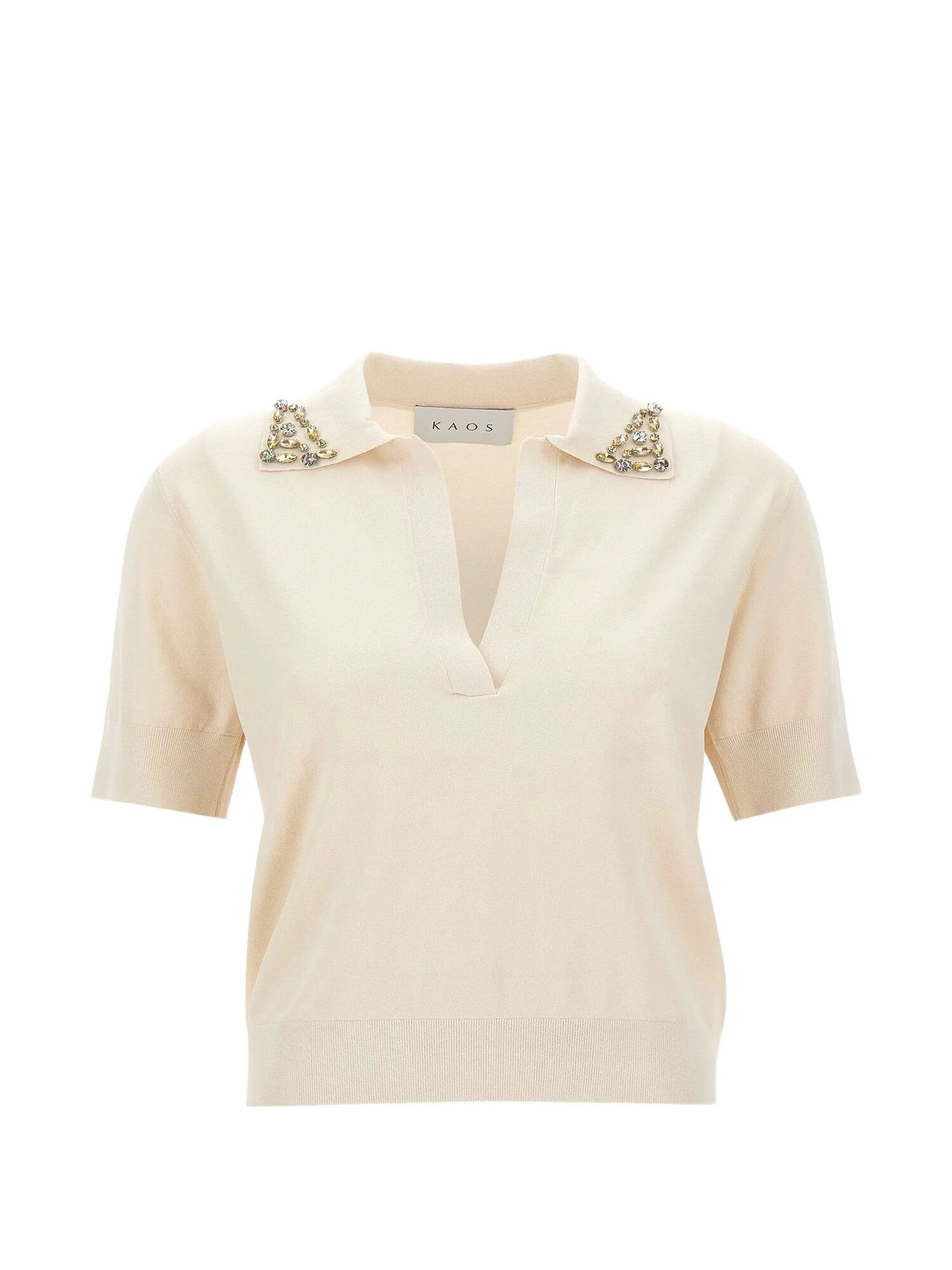 Рубашка Jewel-embellished knitted polo shirt