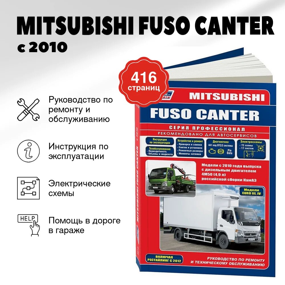 Книга: MITSUBISHI FUSO CANTER (д) с 2010 г. в, рем, экспл, то, сер. ПРОФ. | Легион-Aвтодата