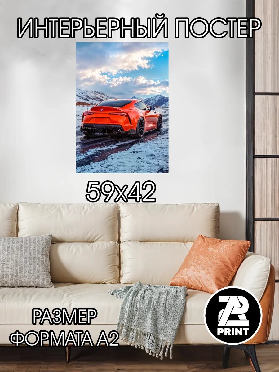 Постер на стену интерьерный 59х42 авто ЖДМ(JDM) Тойота