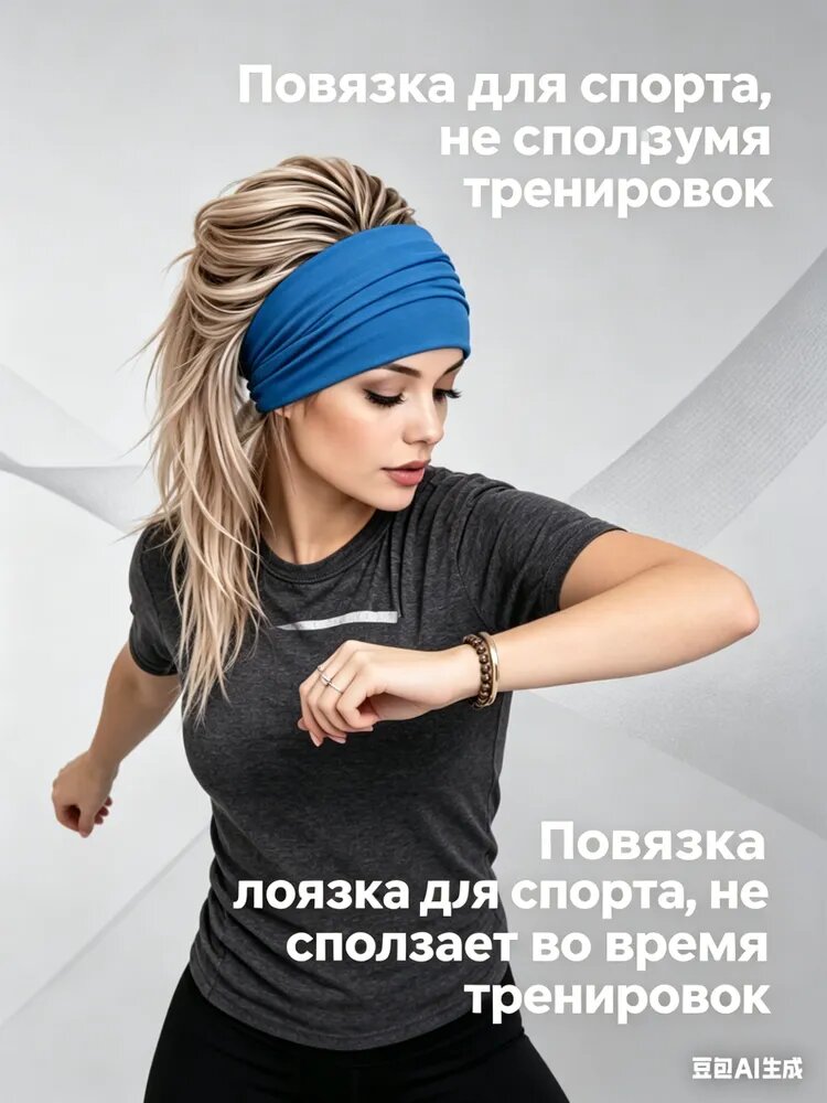 Повязка на голову спортивная, размер: Универсальный