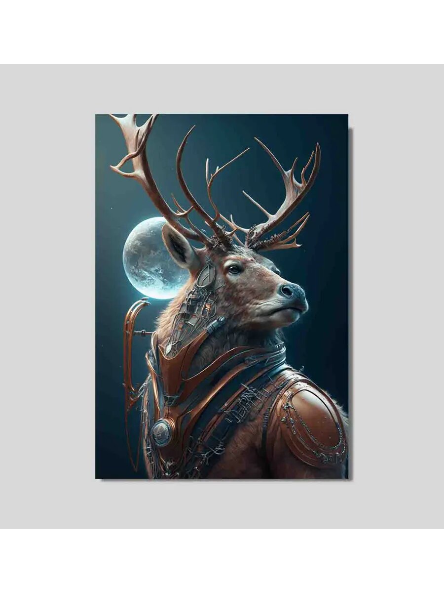 Северный олень-космонавт 2, Плакат 30x42см