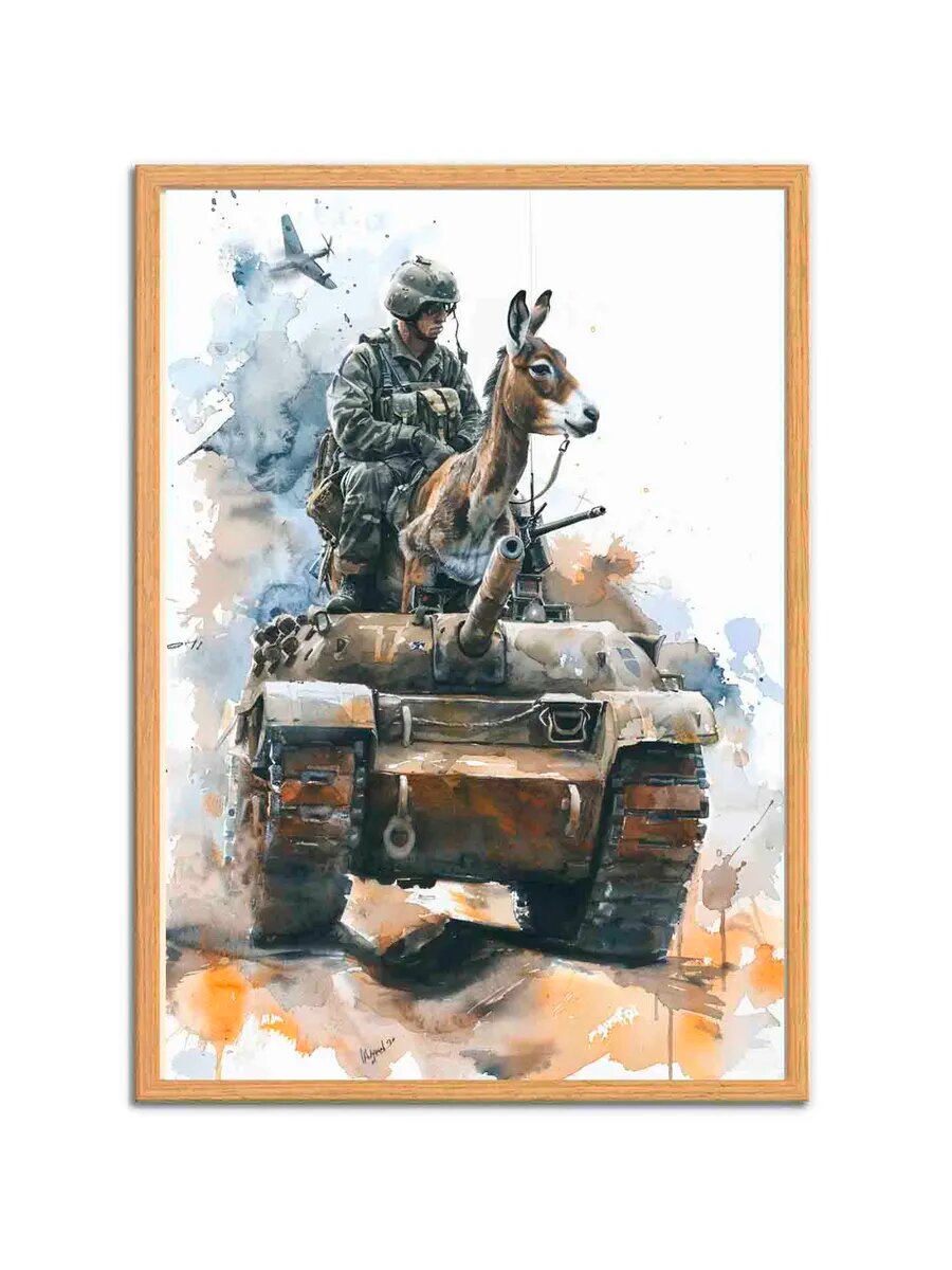 Мул- сельскохозяйственное животное-солдат 5, Плакат 30x42см