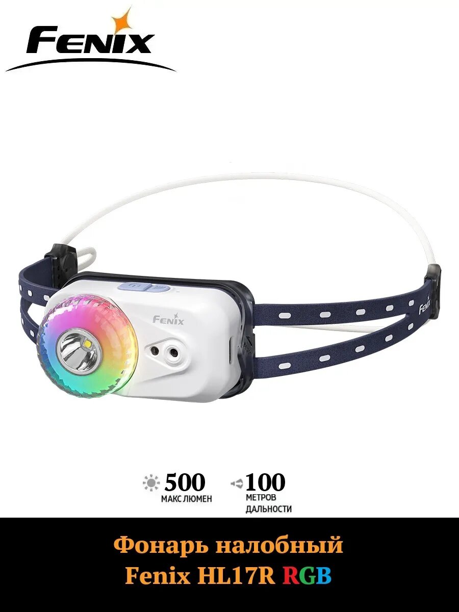 Фонарь Fenix налобный HL17R белый RGB
