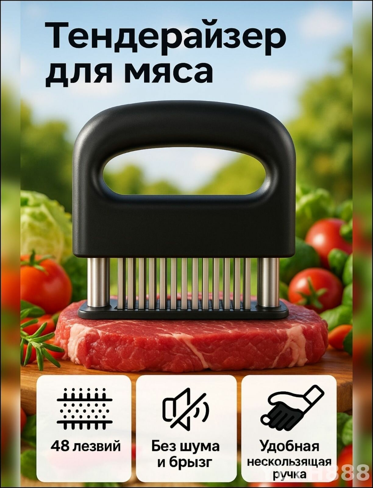 Тендерайзер для мяса для стейка для отбивных