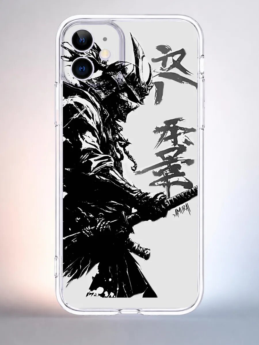 Чехол iPhone 11 Самурай манга силиконовый прозрачный