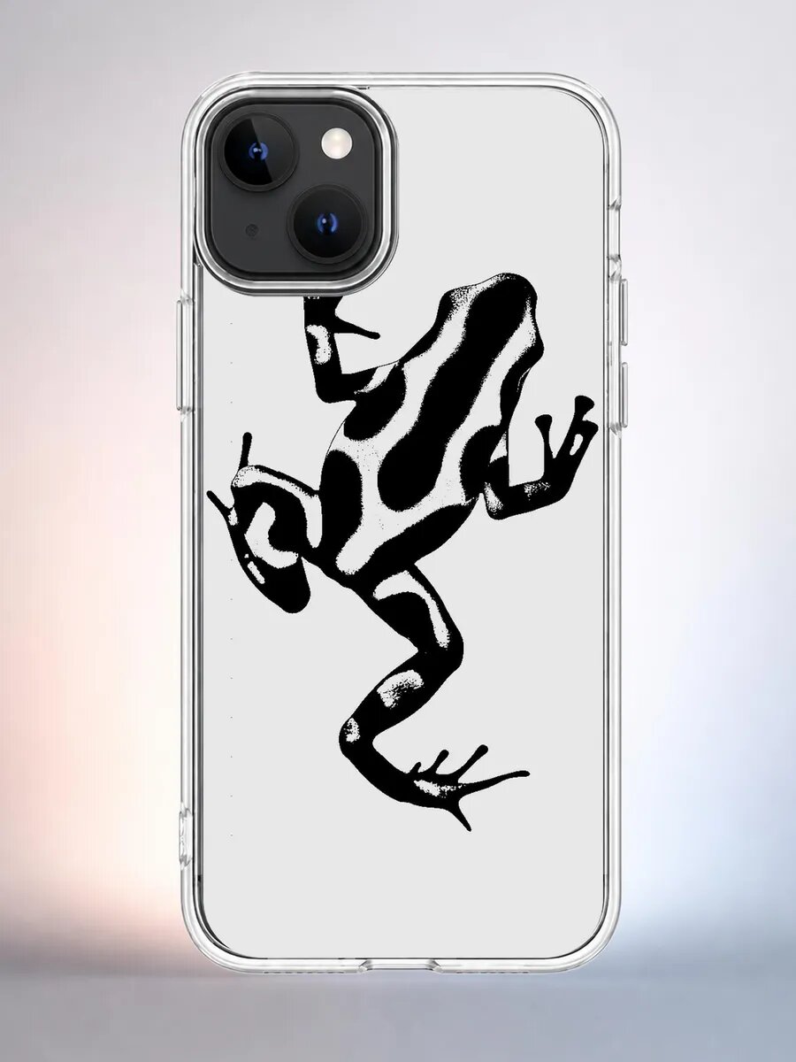 Чехол iPhone 13 лягушка силиконовый прозрачный