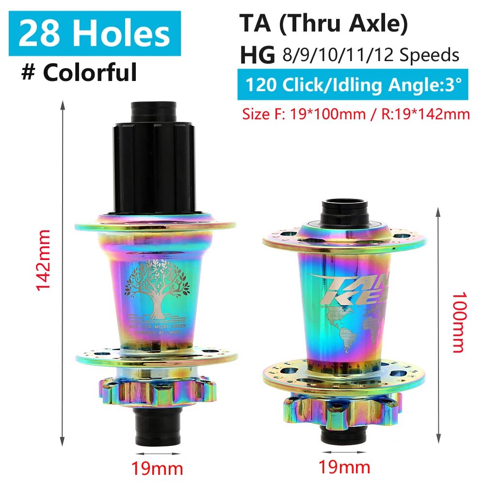 TANKE TH-390 Ступица 36 отверстий 6 подшипников MTB 36H Colorful QR Rear