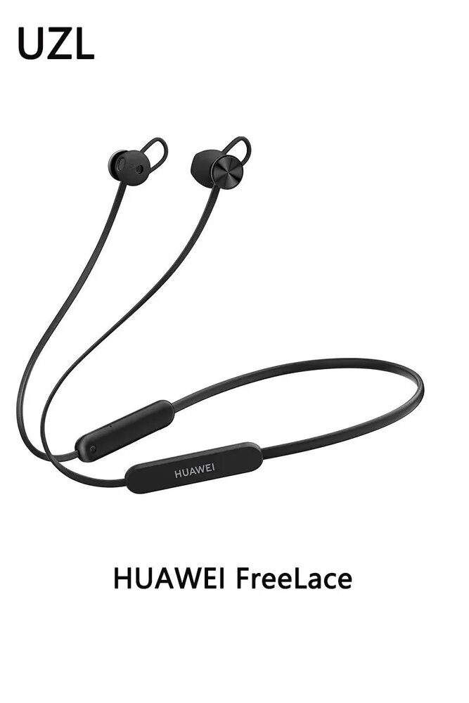 HUAWEI Наушники беспроводные с микрофоном Huawei FreeLace, Bluetooth, черный