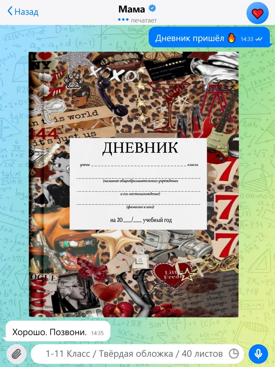 Школьный дневник с принтом y2k pinterest