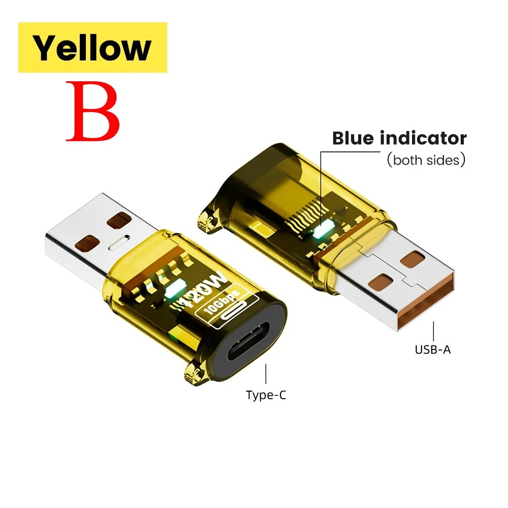 Xiaomi USB 3.2 Type-C Адаптер 120 Вт 1pcs, B-Yellow