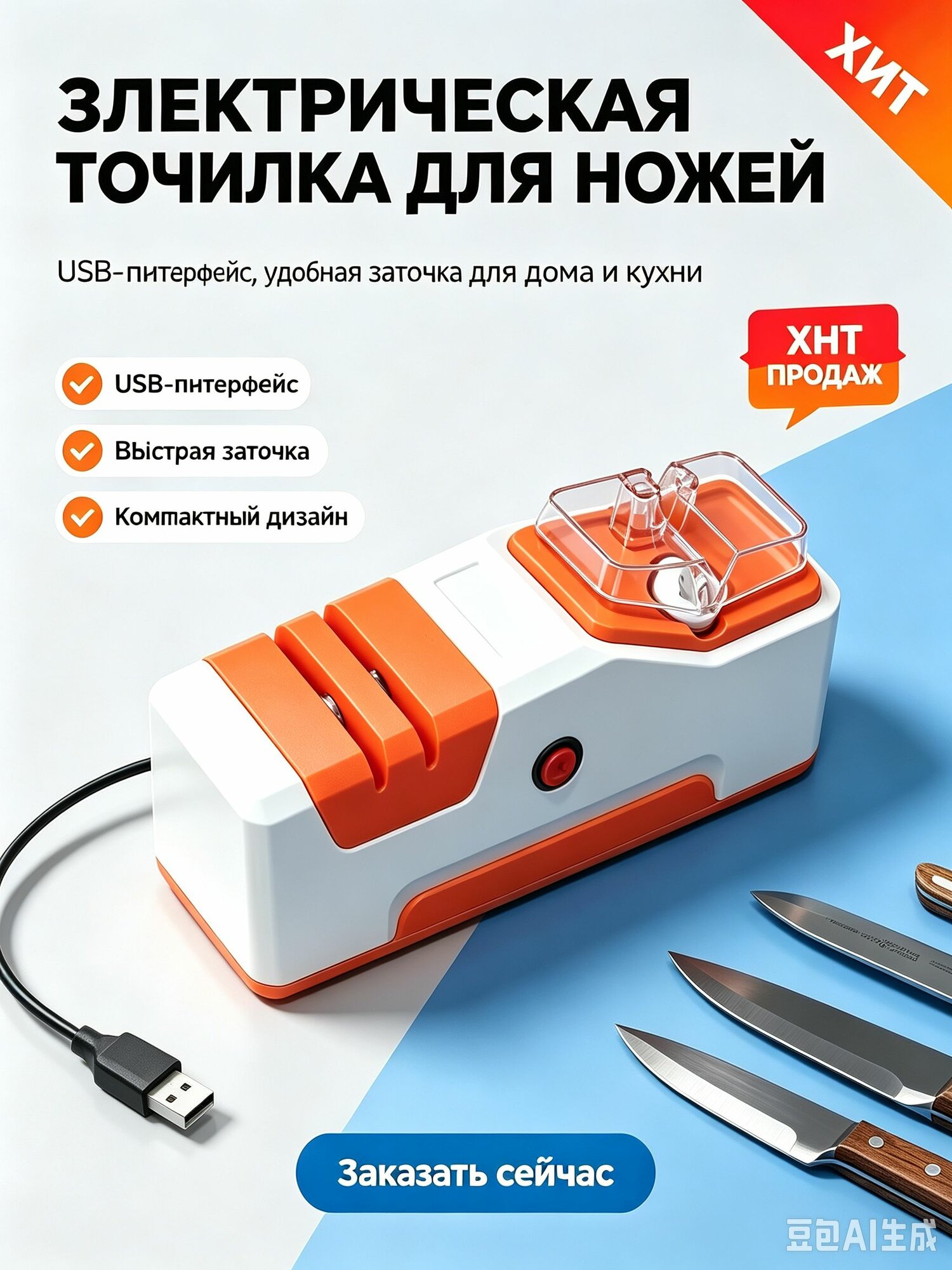 Электрическая точилка для ножей , ножеточка, Артикул: 5594642754